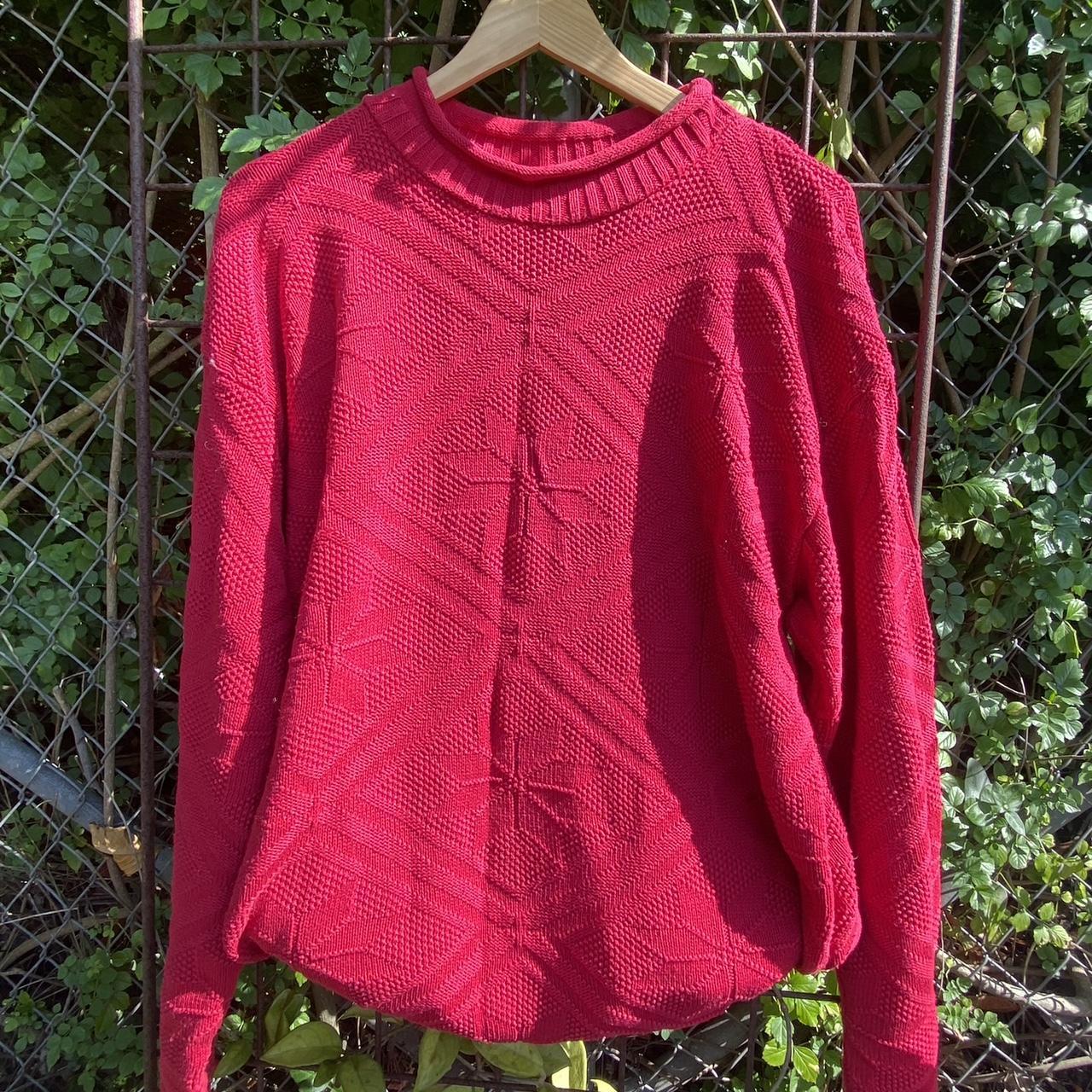 super cute oversized red sweater - Depop