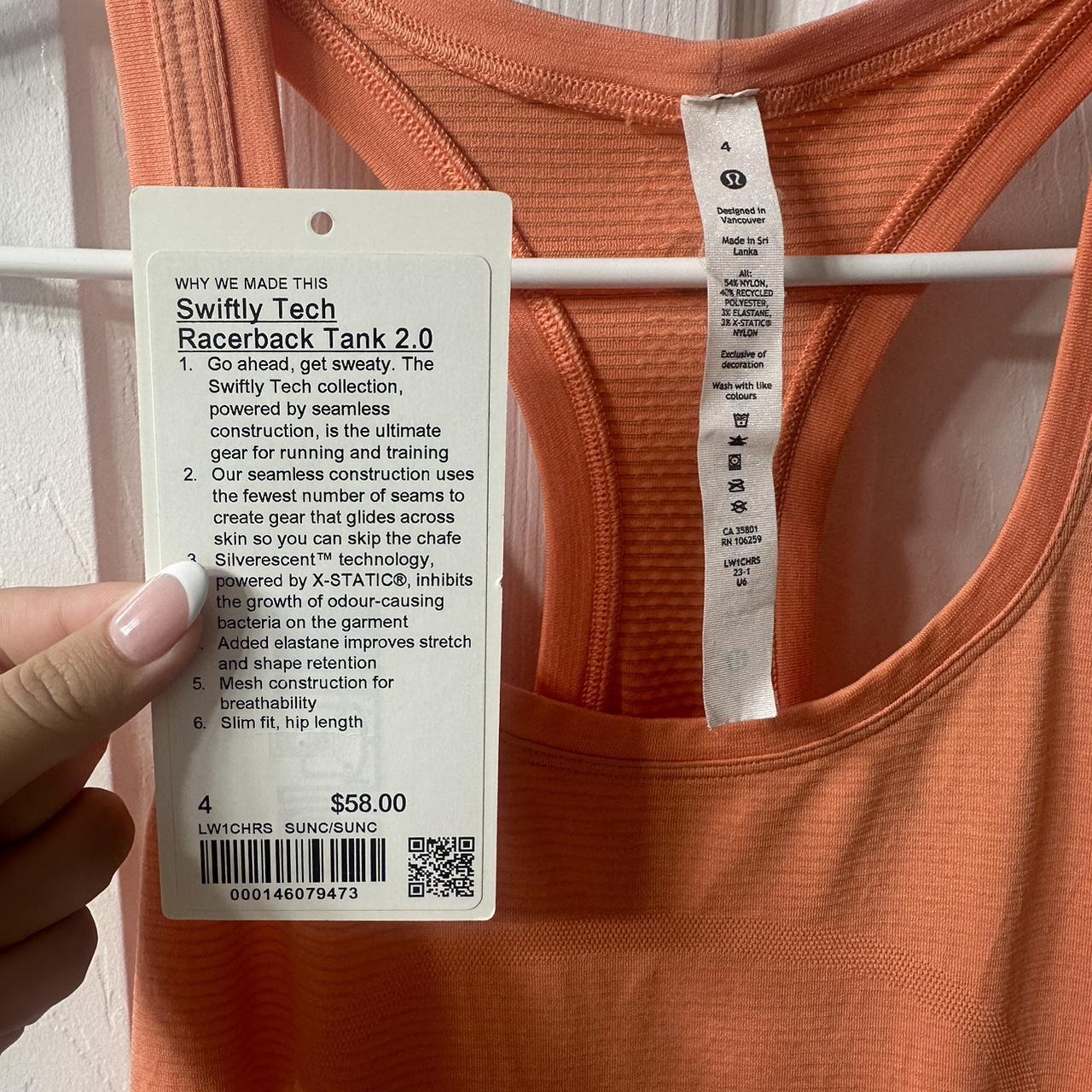 lululemon - sunny coral, swiftly tech racerback tank... - Depop