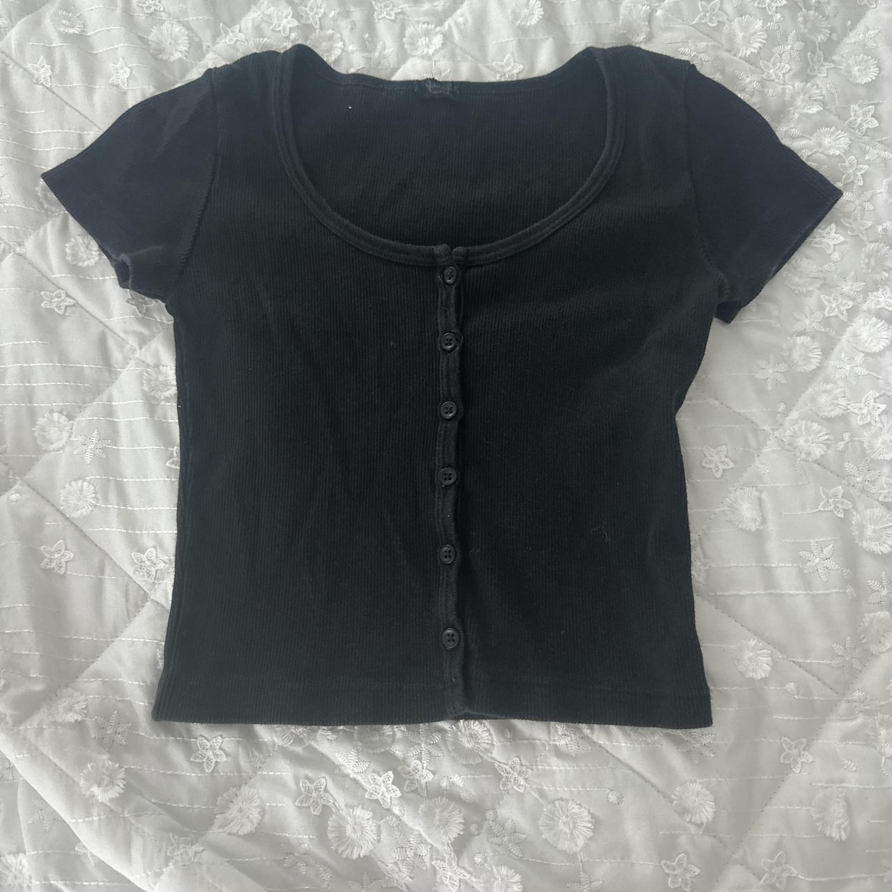 brandy black button up - Depop