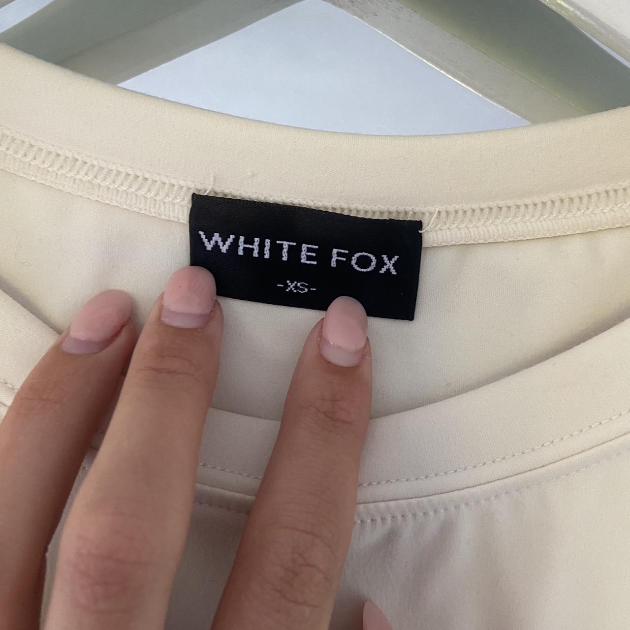 WHITE FOX- Cream and charcoal crop top Never worn... - Depop