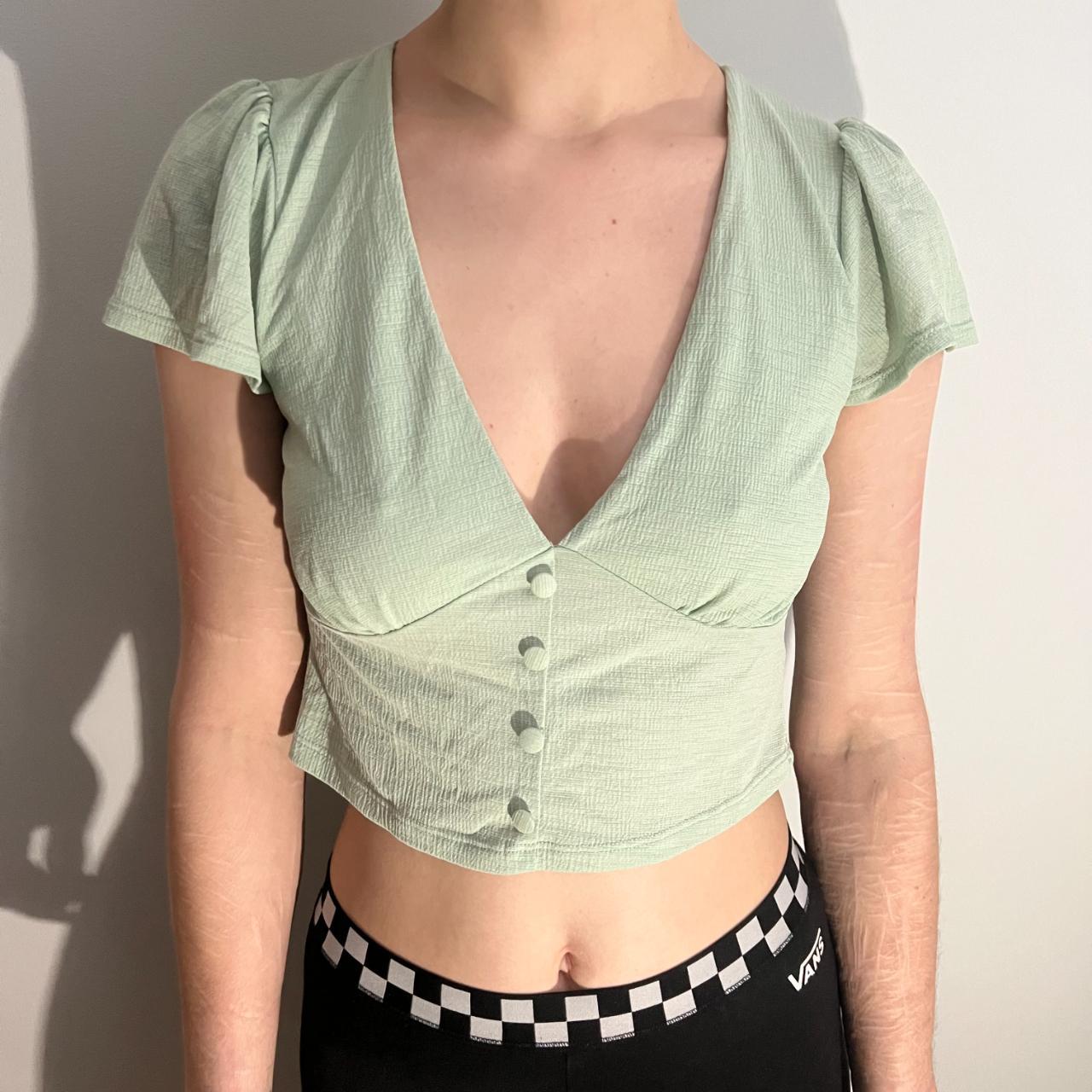 Sage Green Crop Top Depop