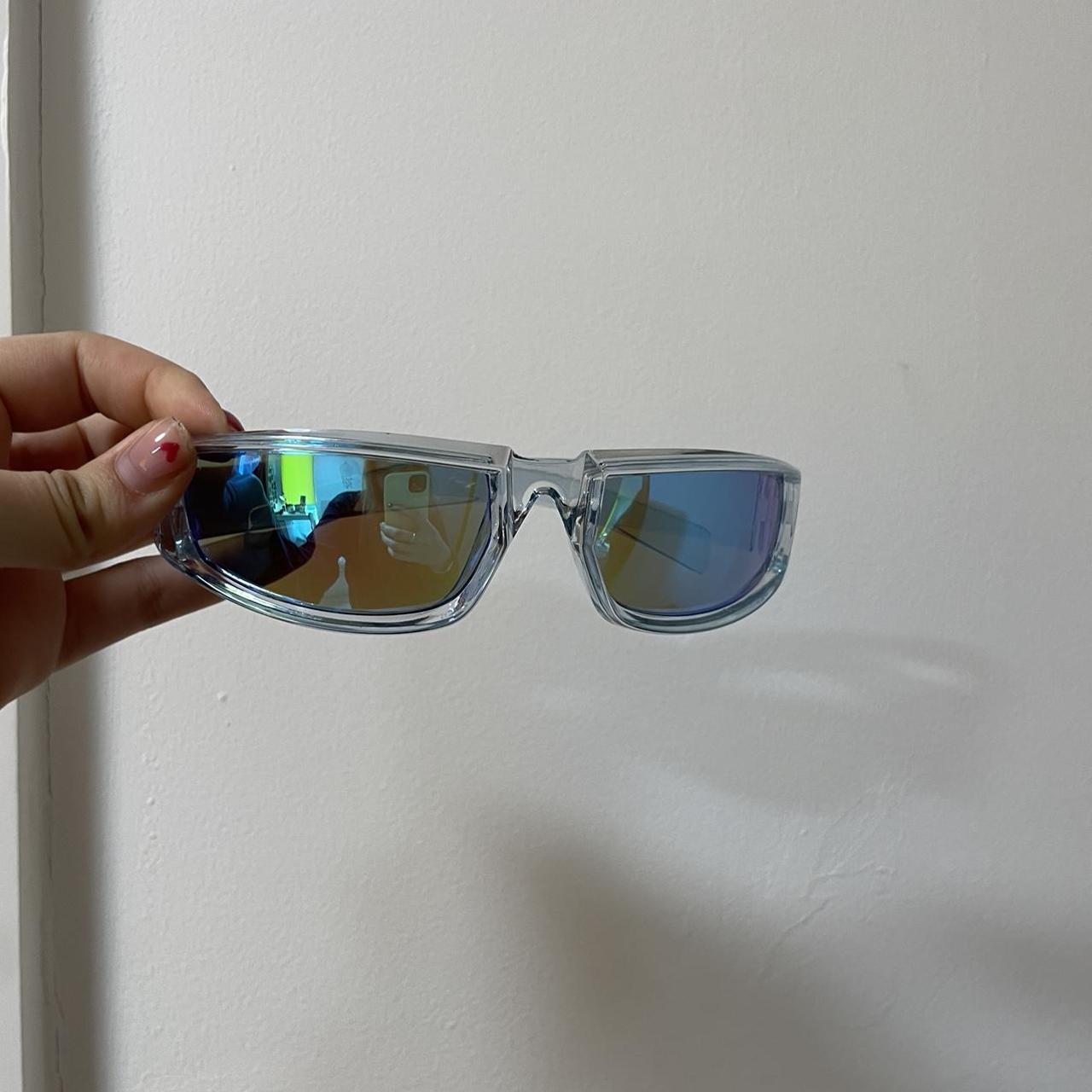 Cool blue reflective sunglasses UNISEX ... - Depop