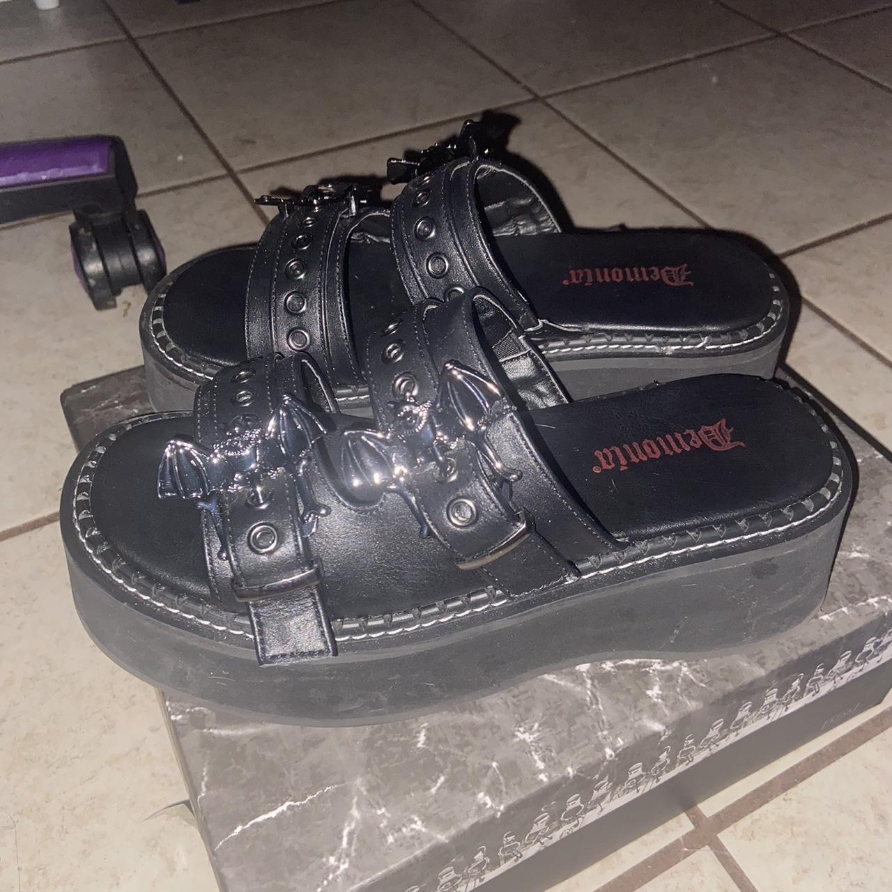 Demonia Women's Black Sandals | Depop
