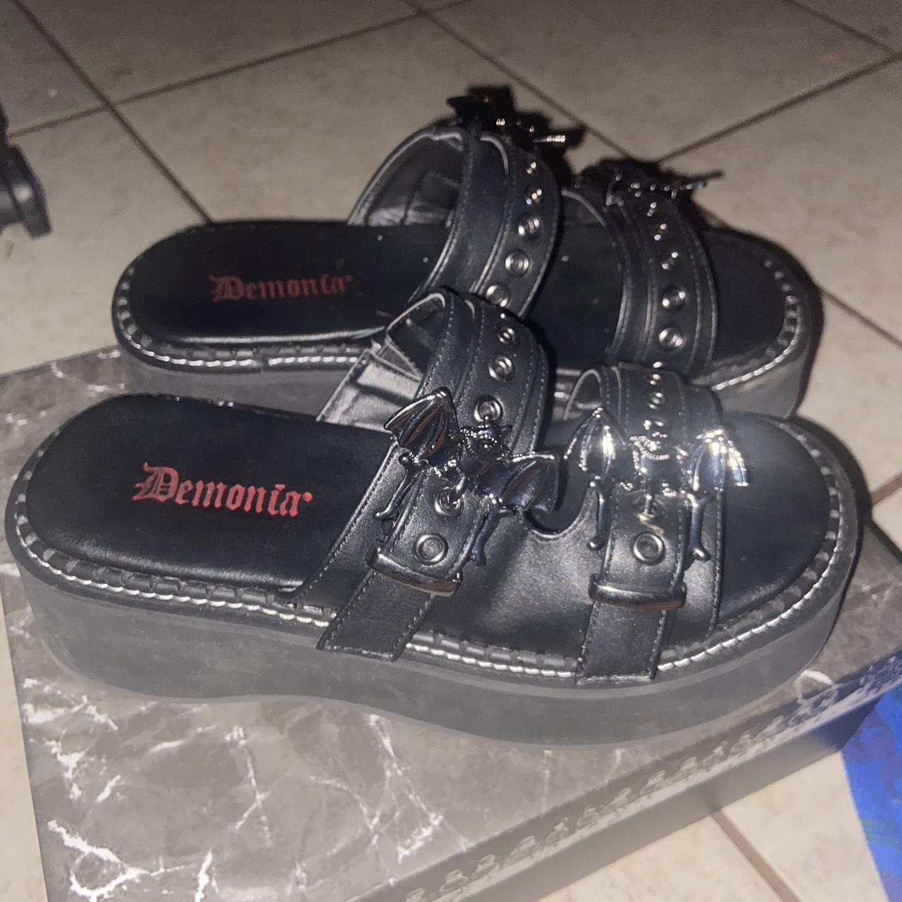 Demonia Women's Black Sandals | Depop