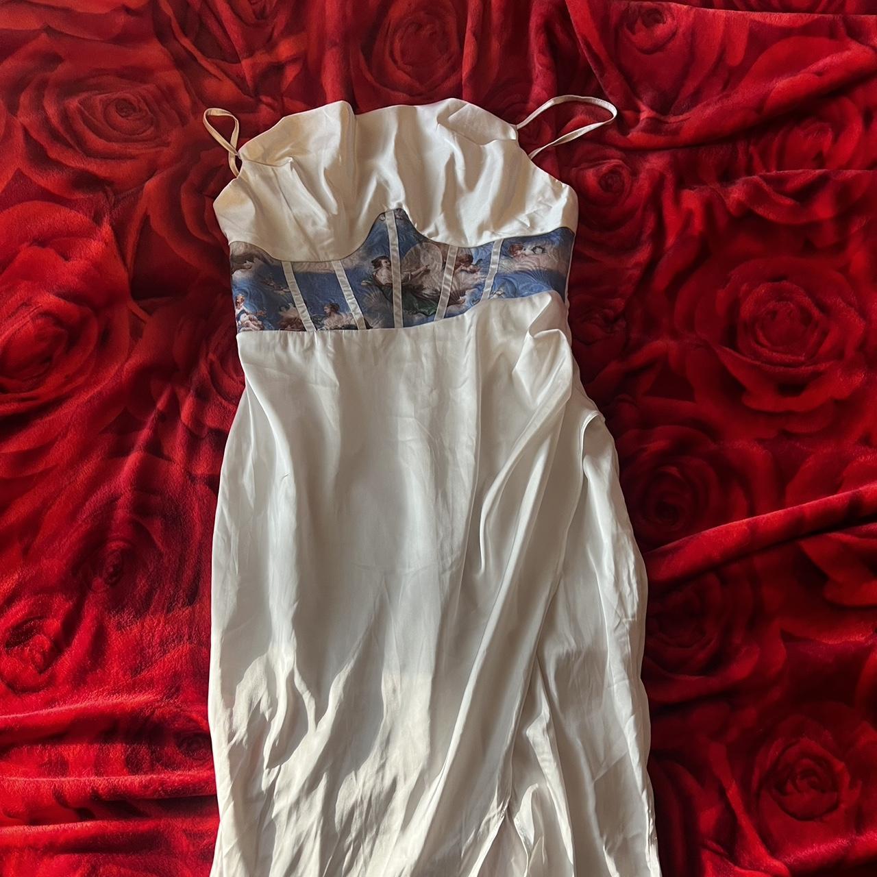 white wrapped cami dress super cute and flowy!!... - Depop