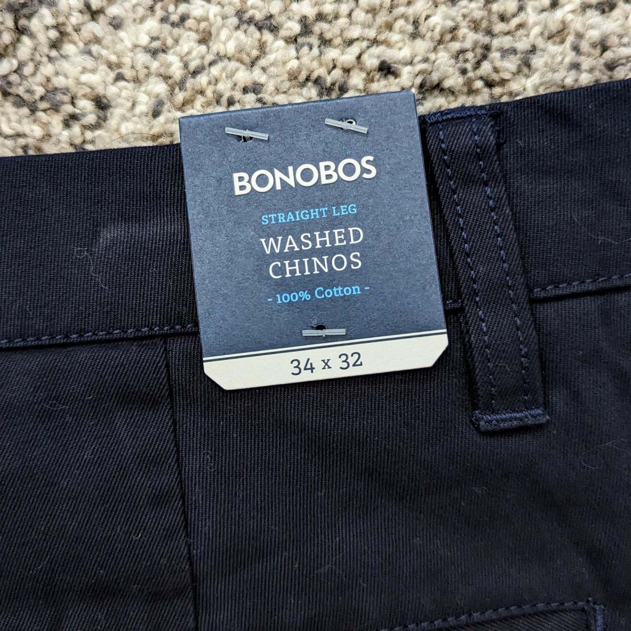 Navy Blue Bonobos Chino Pants. Straight leg, zip... - Depop
