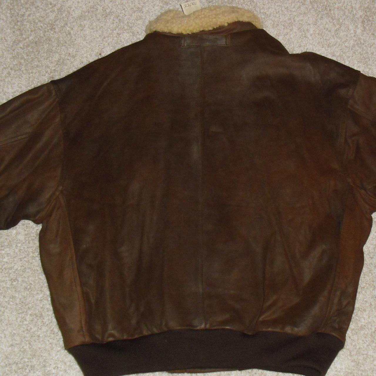 Nautica Mens Vintage Brown Leather Flight Cadet... - Depop