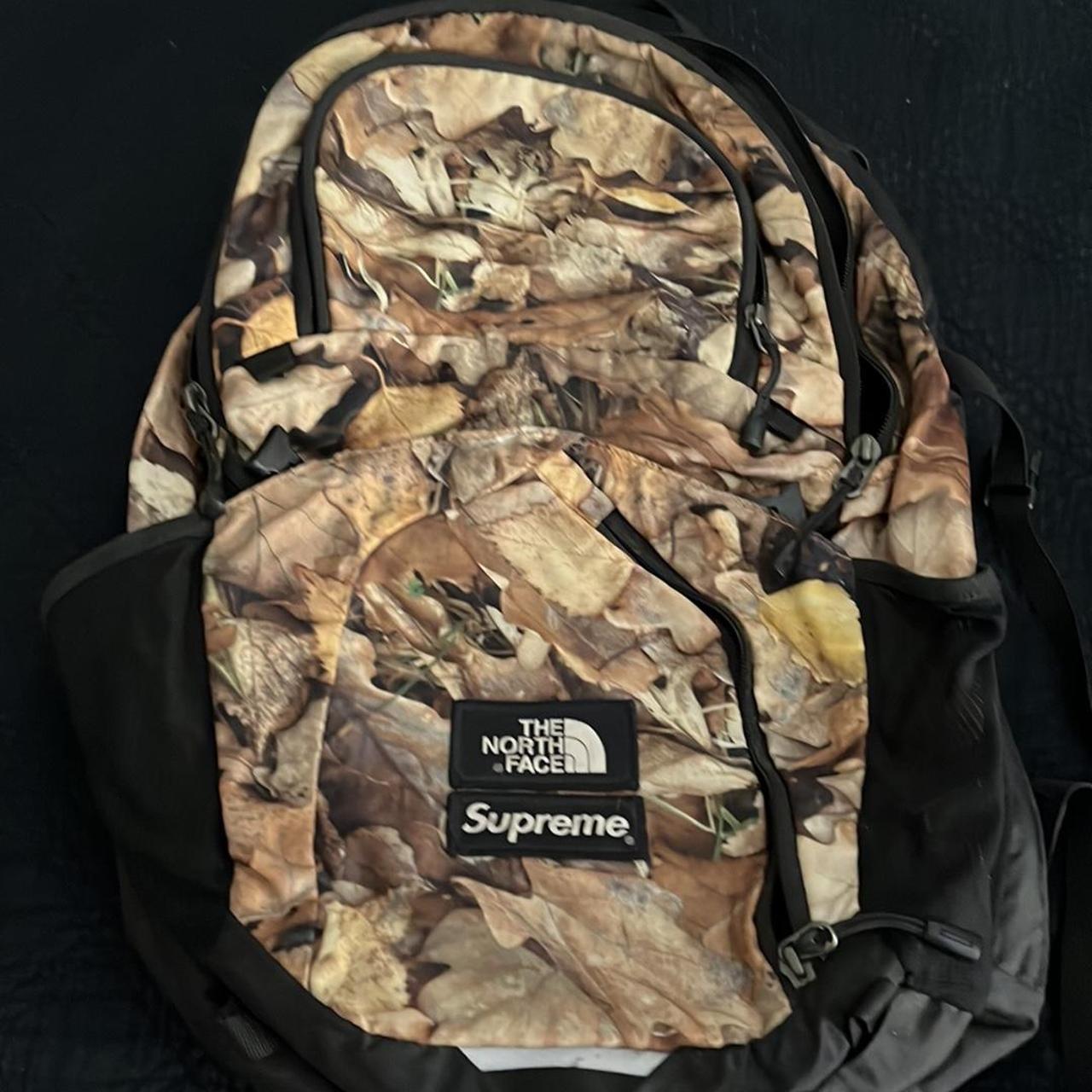 2016 The North Face/Supreme collab. Camo backpack... - Depop