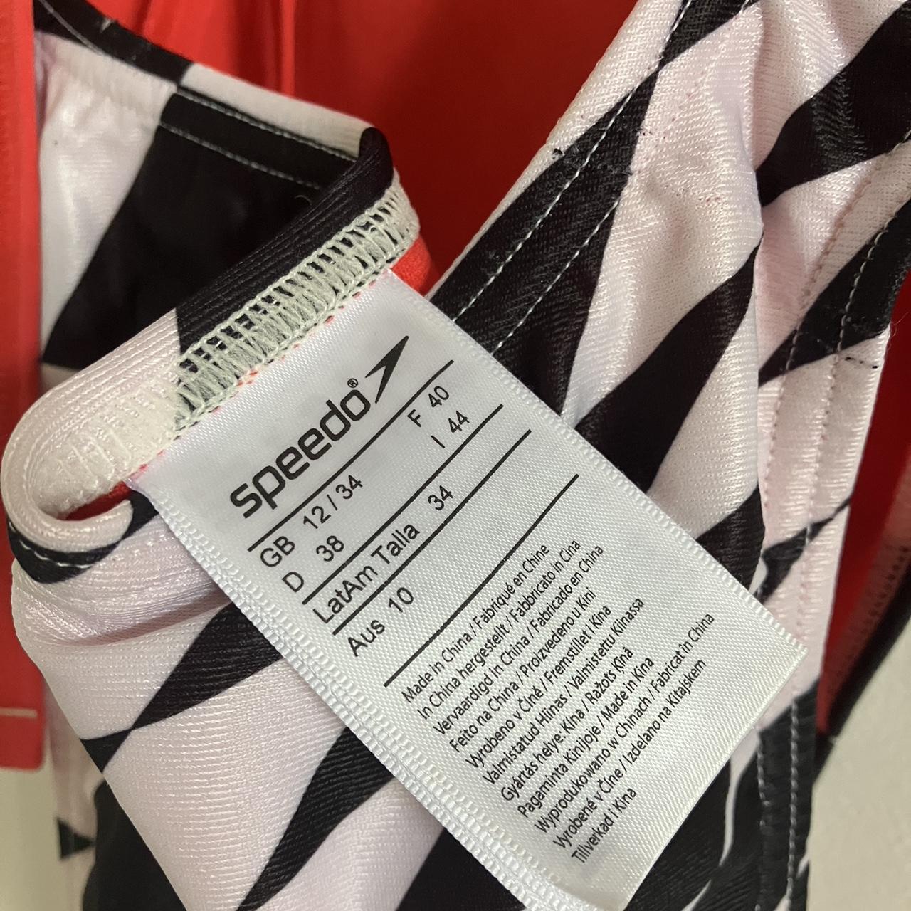 Racer pattern Speedo one piece swimsuit with a tie... - Depop