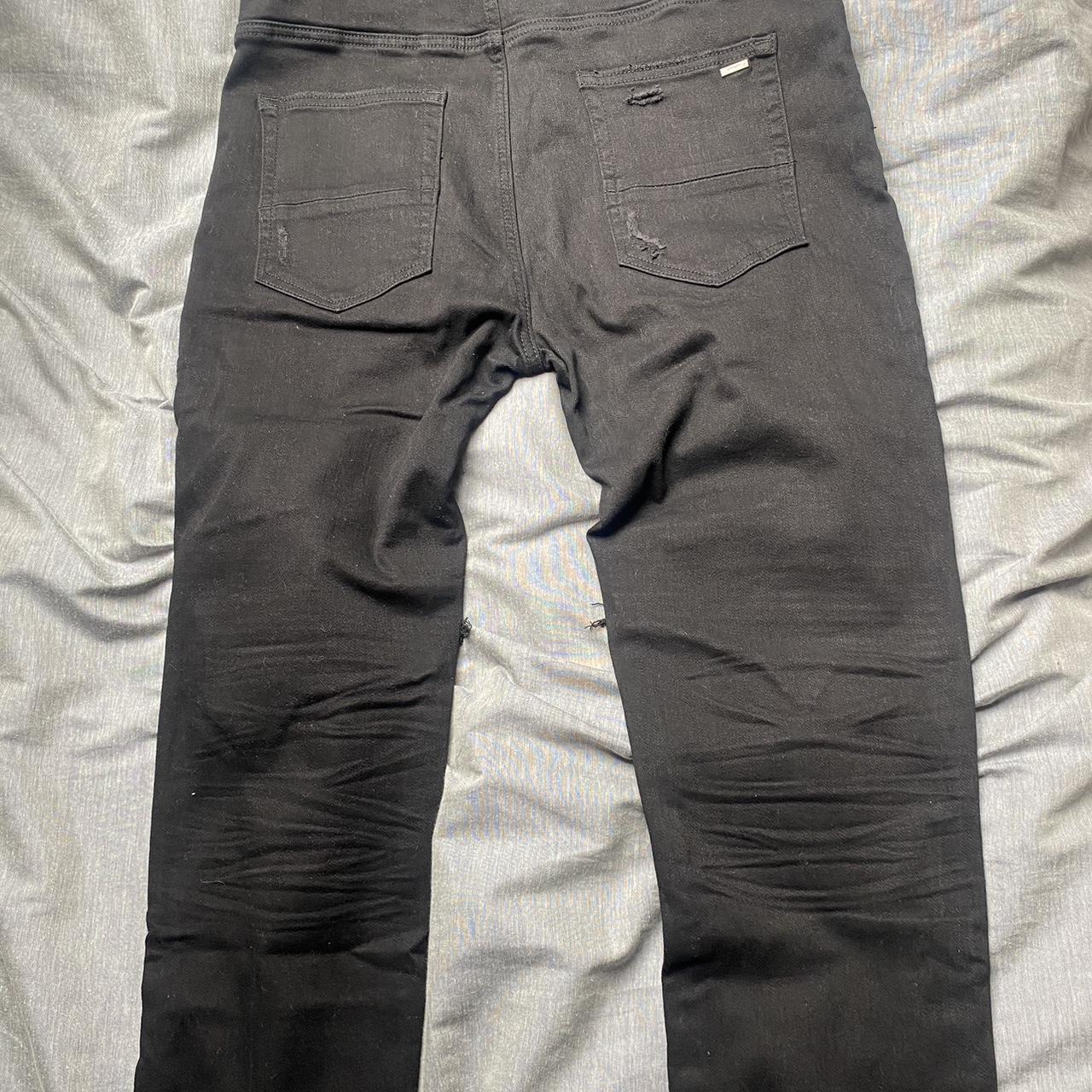 Amiri MX1 leather patch jeans in black Receipt in... - Depop