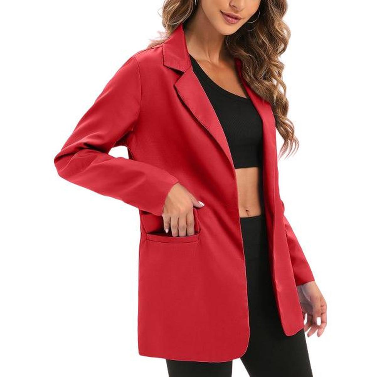 Z Avenue Red One-Button Boyfriend Blazer Size XXL ... - Depop