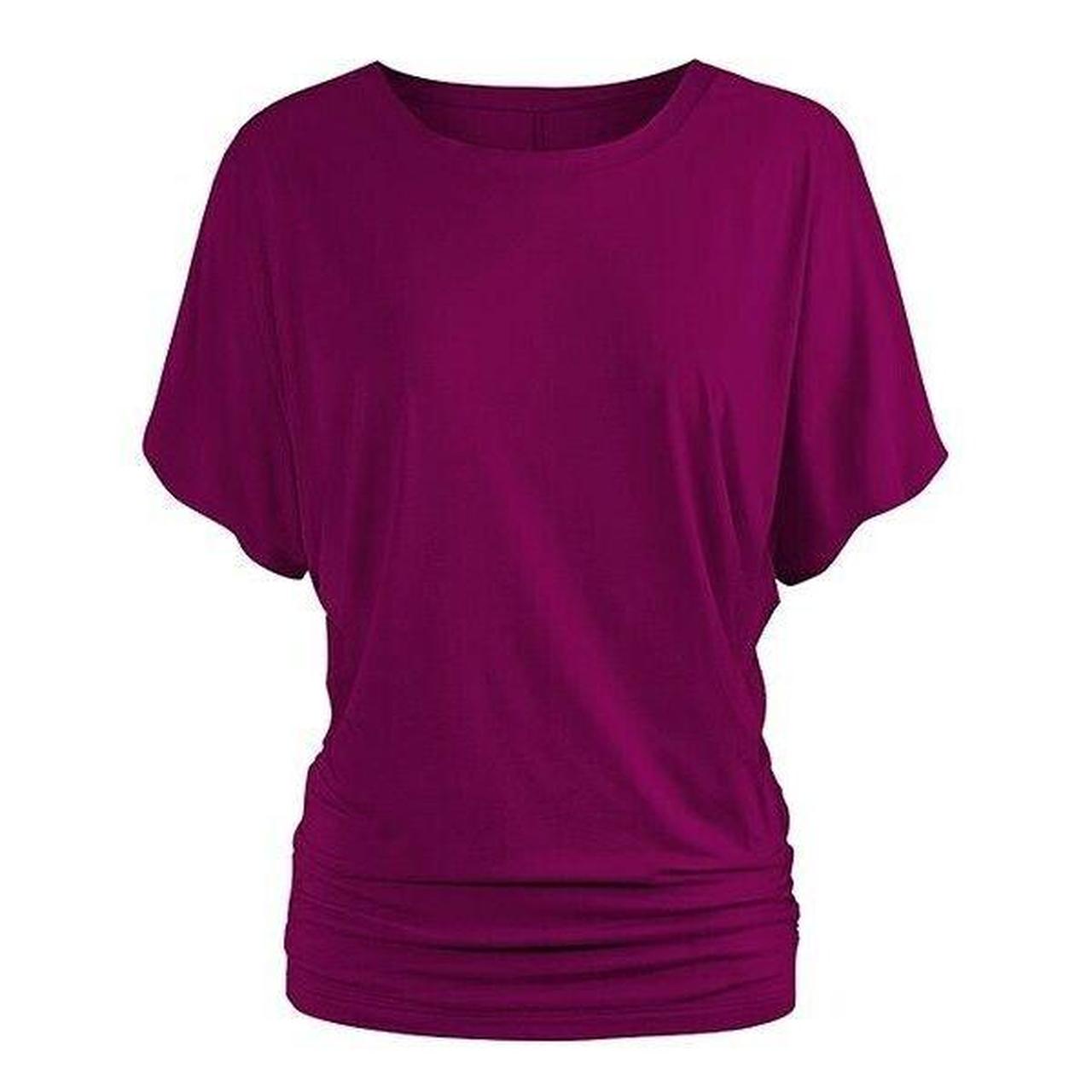 Udear Fuchsia Ruched Hem Dolman Top Size Xl ... - Depop