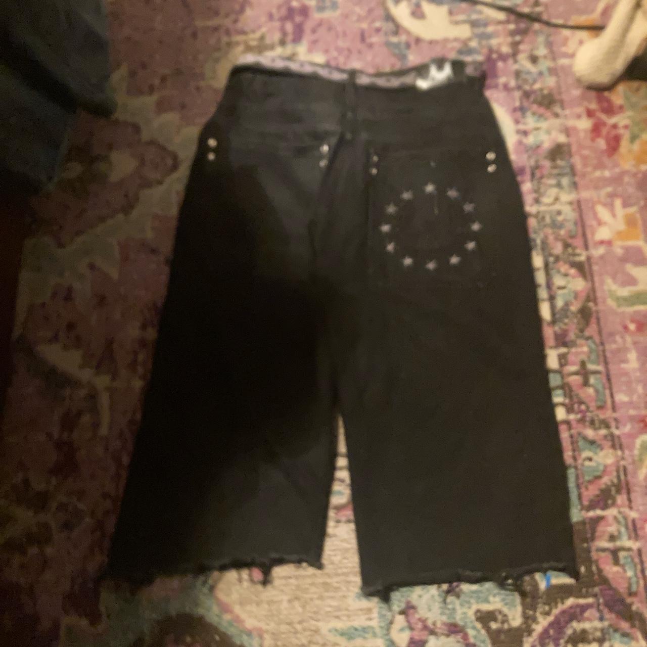 nickitten black denim accidently cut too short cut... - Depop