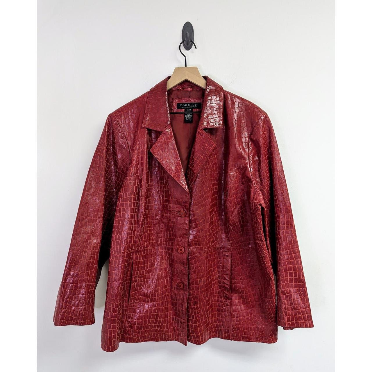 Vintage - Dialogue Coat 100% embossed croc leather ... - Depop