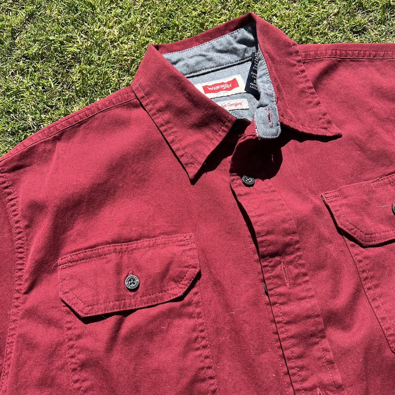 red wrangler short sleeve button up - only worn once... - Depop