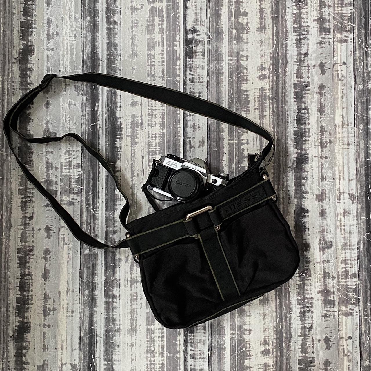 Diesel black 3D logo utility side-bag vintage... - Depop