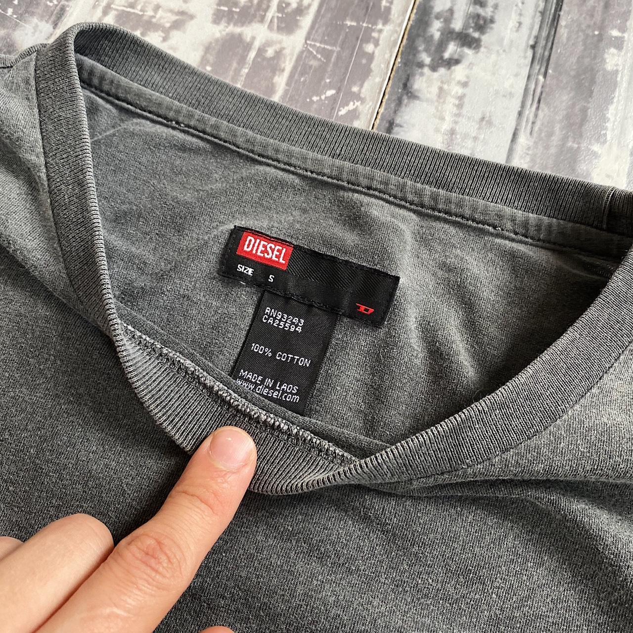 Diesel washed dark grey pure cotton patched... - Depop