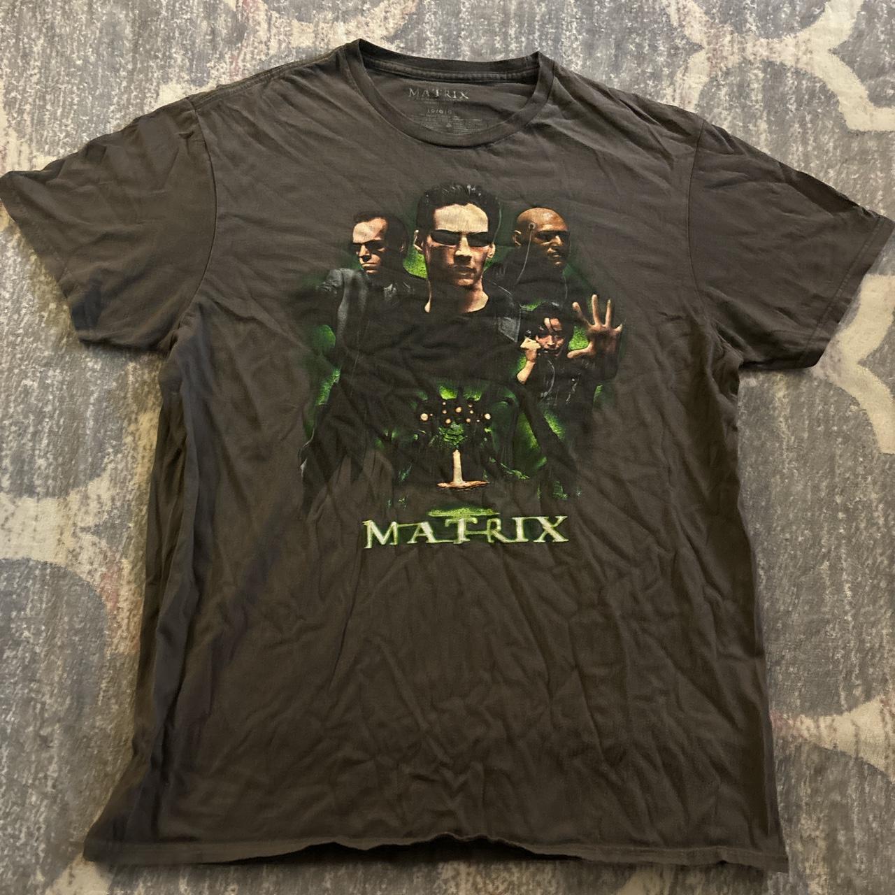 size large vintage y2k matrix shirt with sick... - Depop