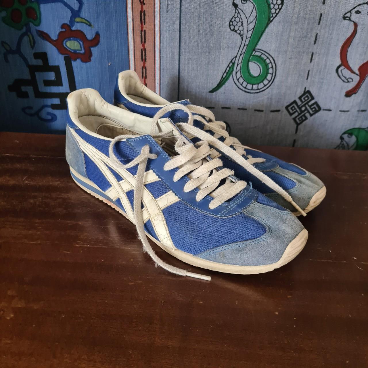 Blue Onitsuka Tiger - size 8 US, 41.5 Eu Used,... - Depop
