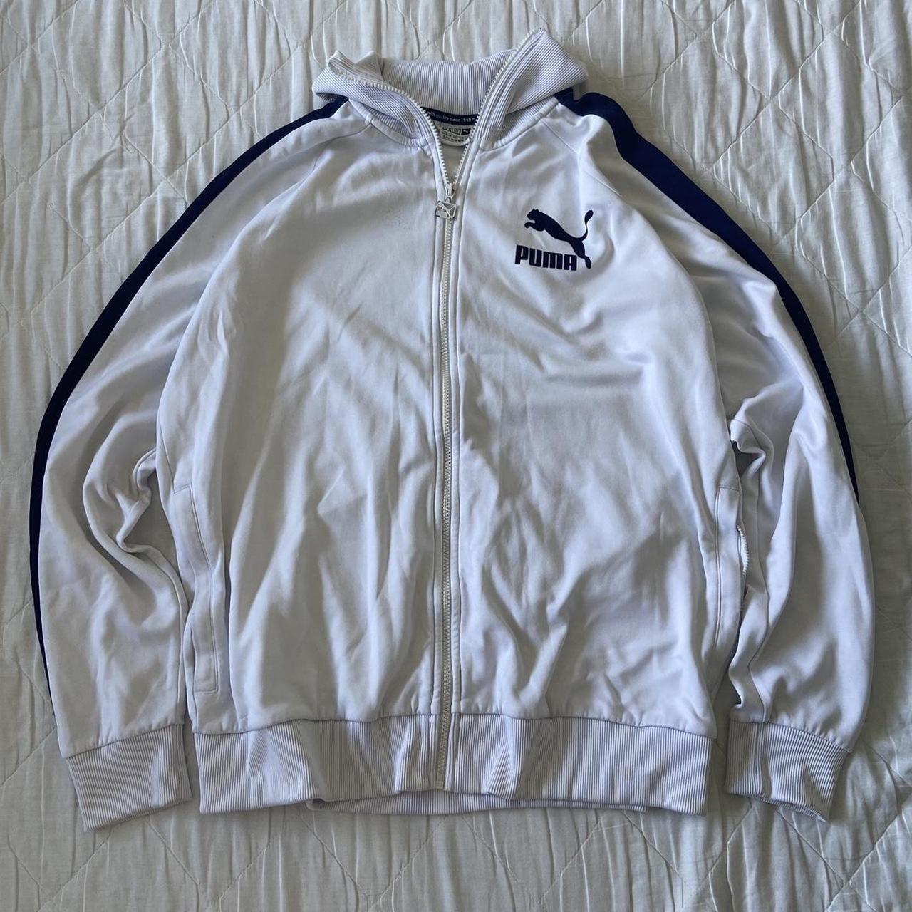 vintage puma zip up jacket XL very small... - Depop