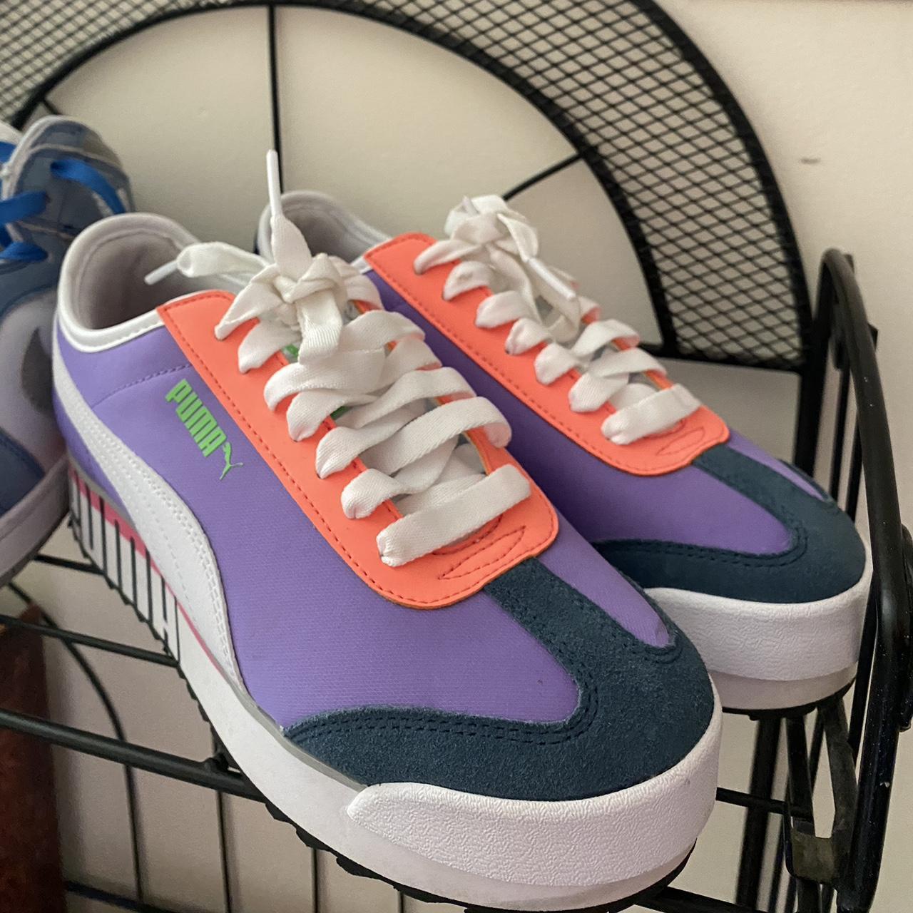 purple/blue/orange platform pumas. brand new worn a... - Depop