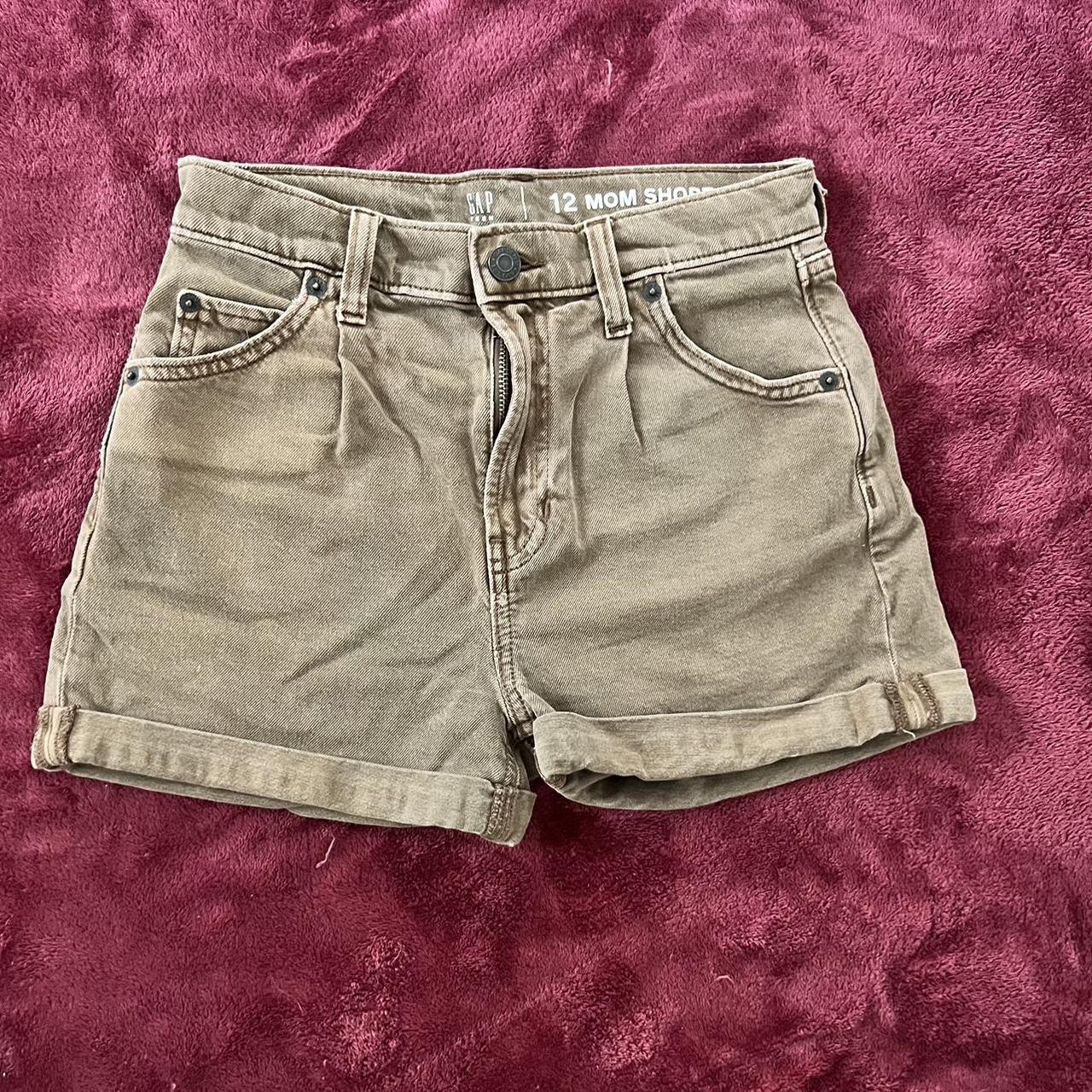 light brown mid-rise shorts size 12 TEENS/KIDS - Depop