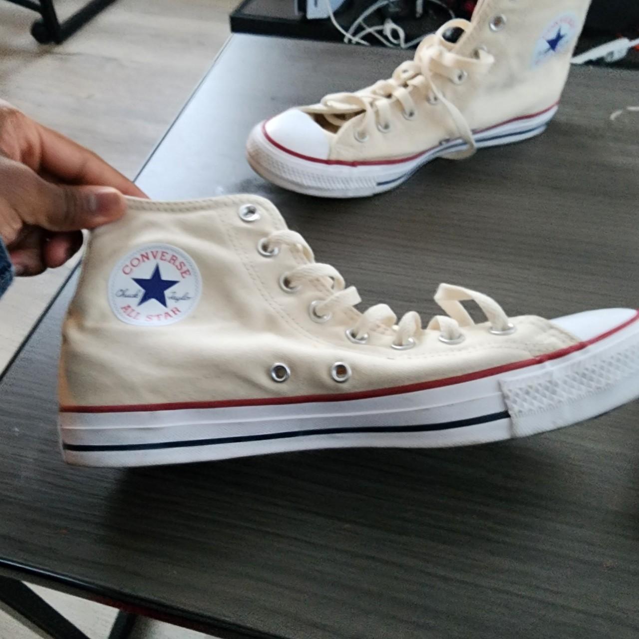 Converse Cream All Star shoes Nice pair that needs a... - Depop