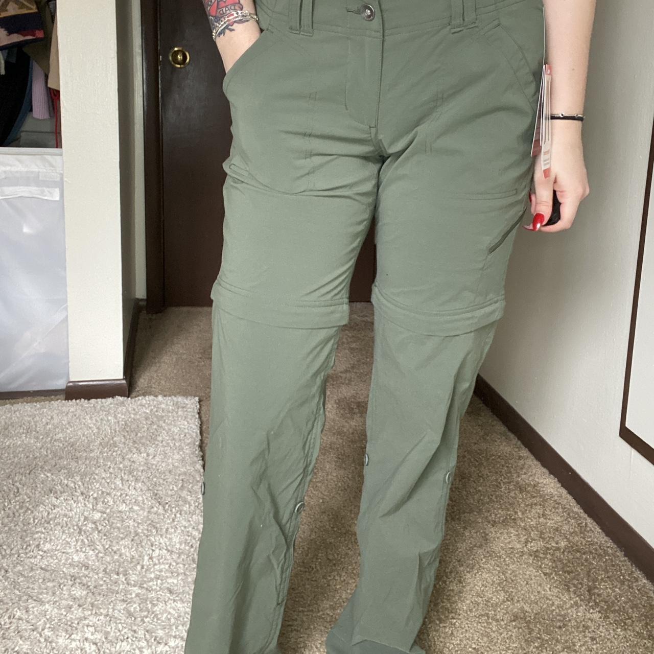 Marmot army green hiking pants Zip off Size... - Depop