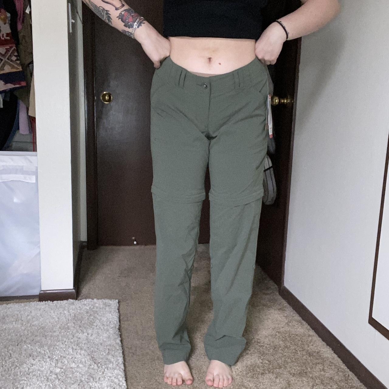 Marmot army green hiking pants Zip off Size... - Depop
