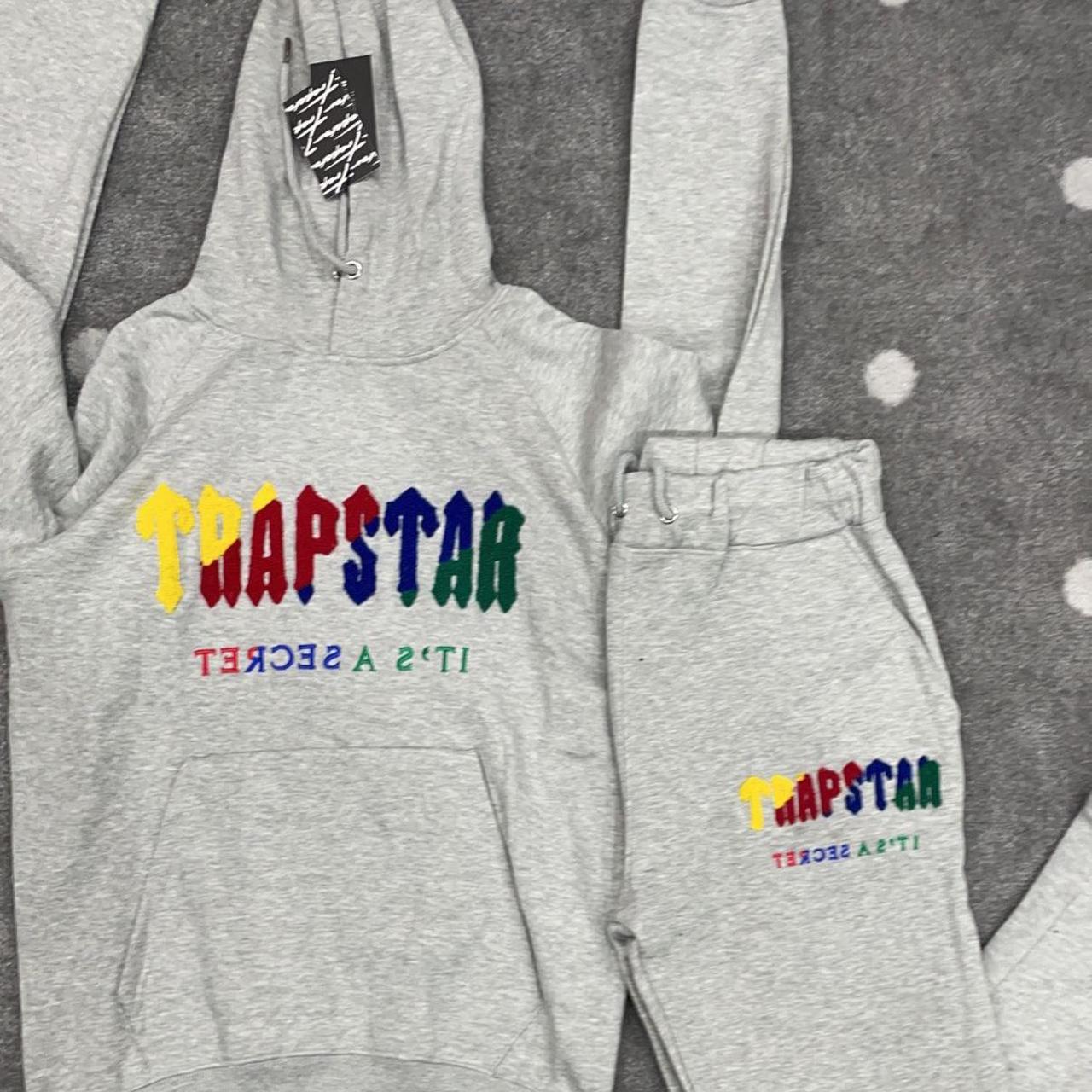 Trapstar Men's Grey and Black Top | Depop