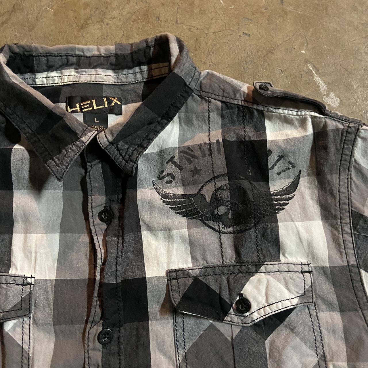 Y2k Helix skull button up shirt Size L Do not pay... - Depop