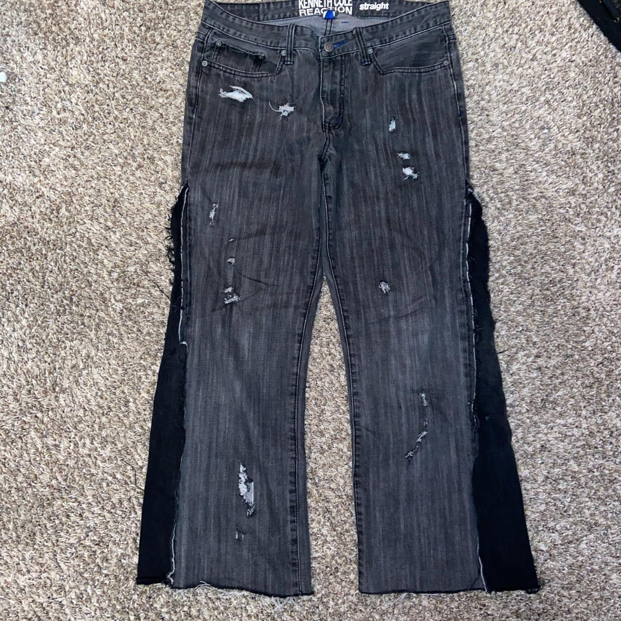 Custom flare denim with destressing - 32” waste but... - Depop
