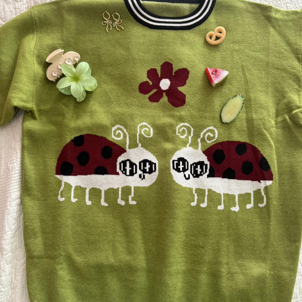 the cutest whimsical bug sweater ever! fits medium -... | Depop
