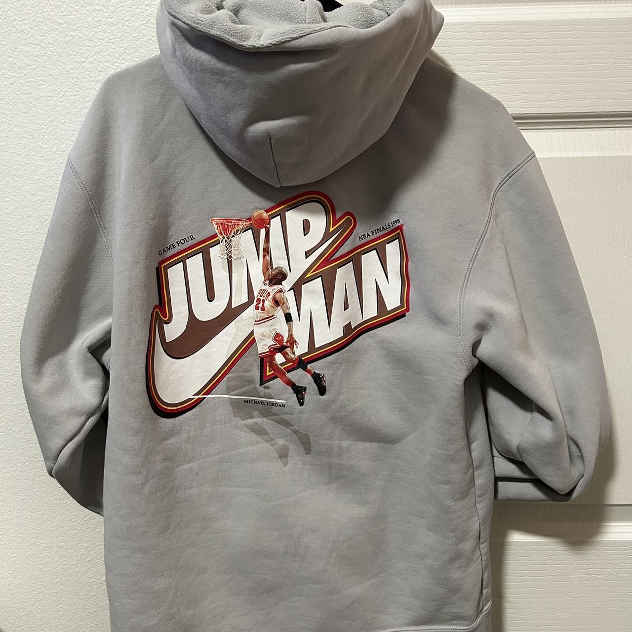 Jordan Men's Grey and Red Jacket | Depop