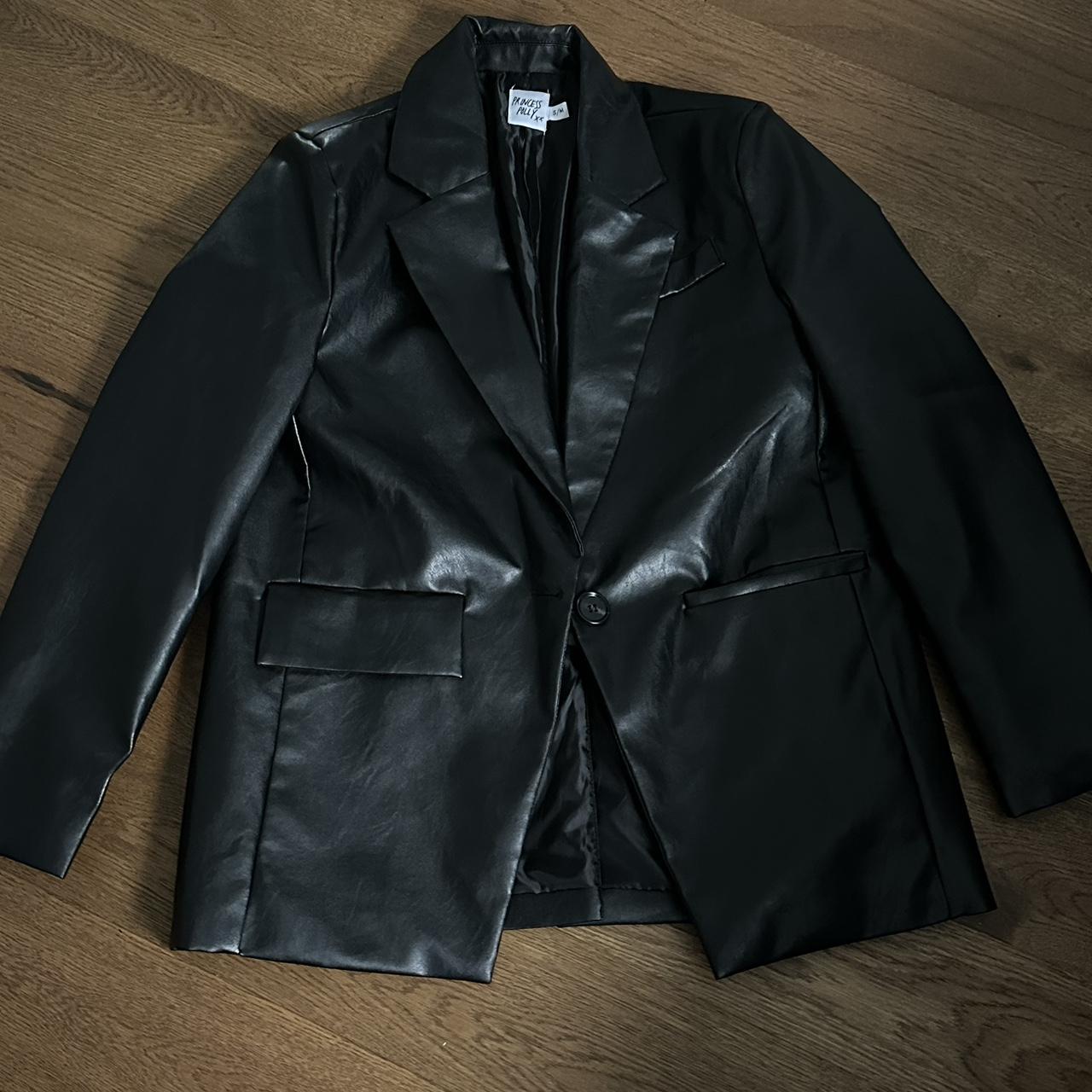 princess polly leather jacket size s/m great... - Depop