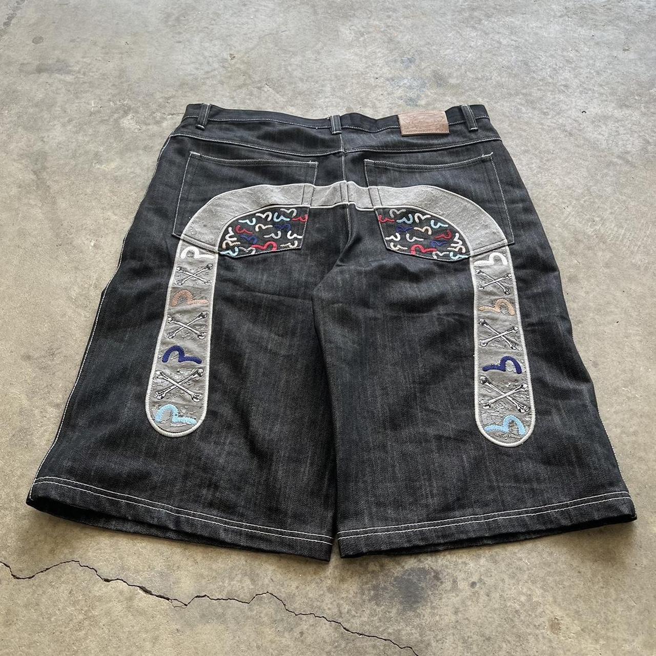 Crazy design baggy Evisu jorts ***We DO NOT ACCEPT... - Depop