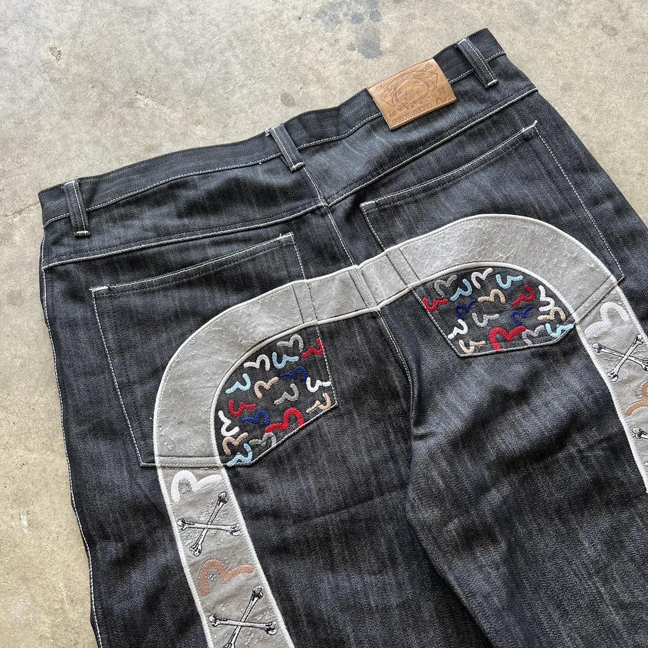 Crazy design baggy Evisu jorts ***We DO NOT ACCEPT... - Depop