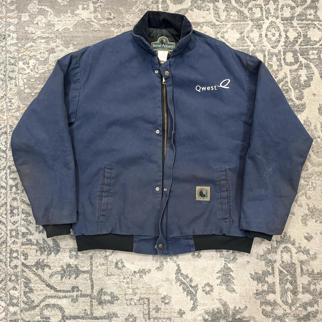 Navy blue carhartt lookalike jacket | Depop