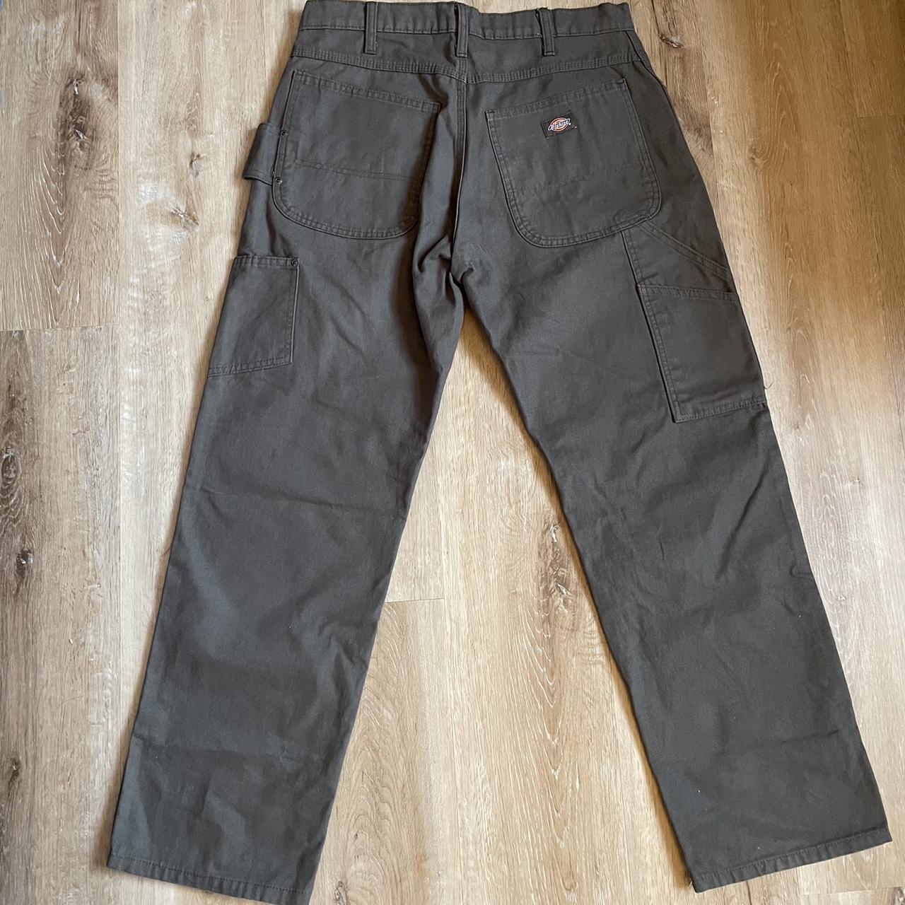 dickies carpenter pants very slight olive green... - Depop