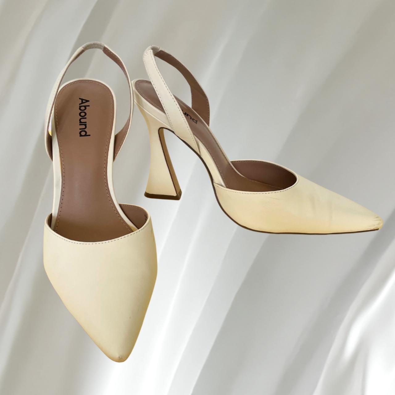 Abound Cream Slingback Pointed-Toe Heels size... | Depop