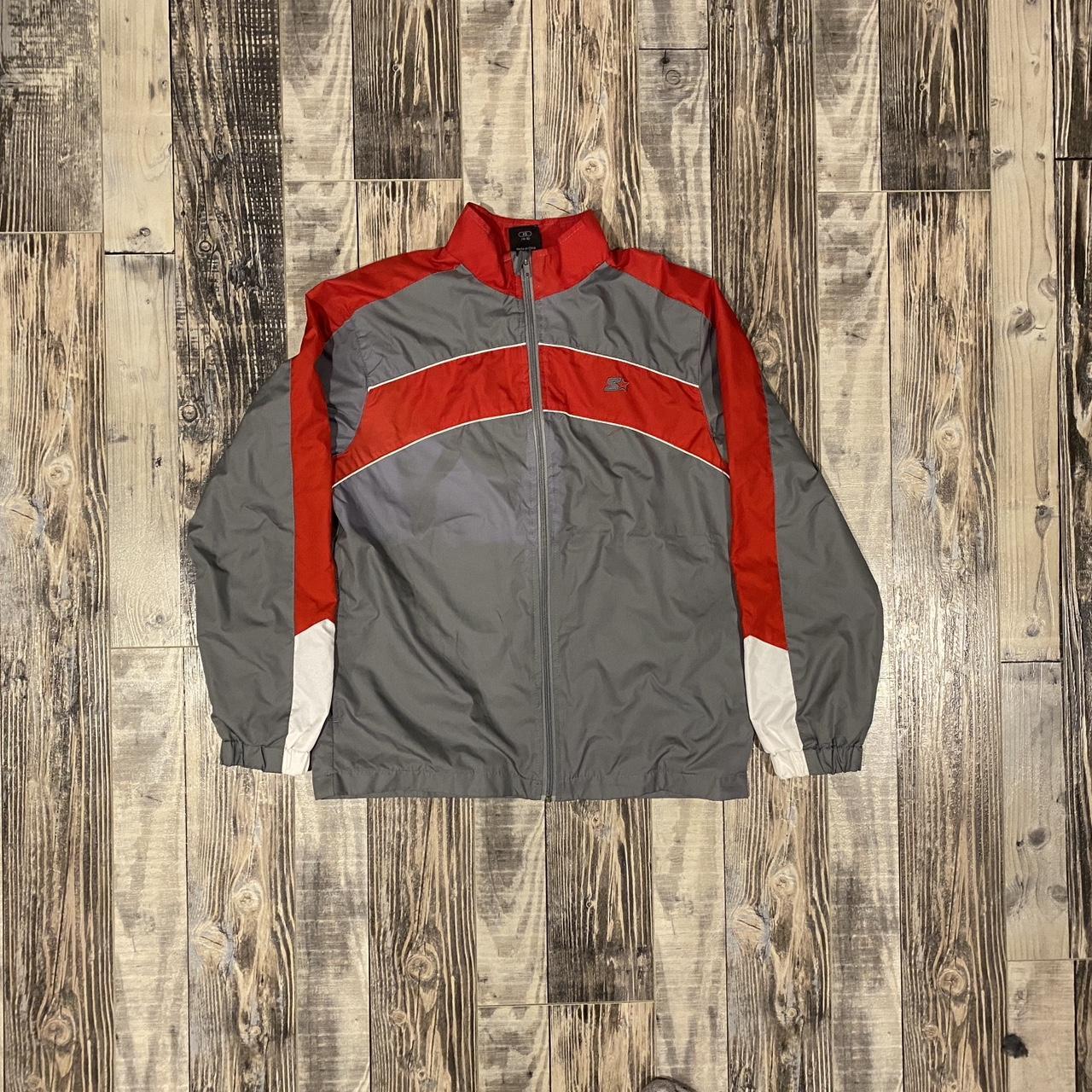 Red and grey starter track jacket Has a nice... - Depop