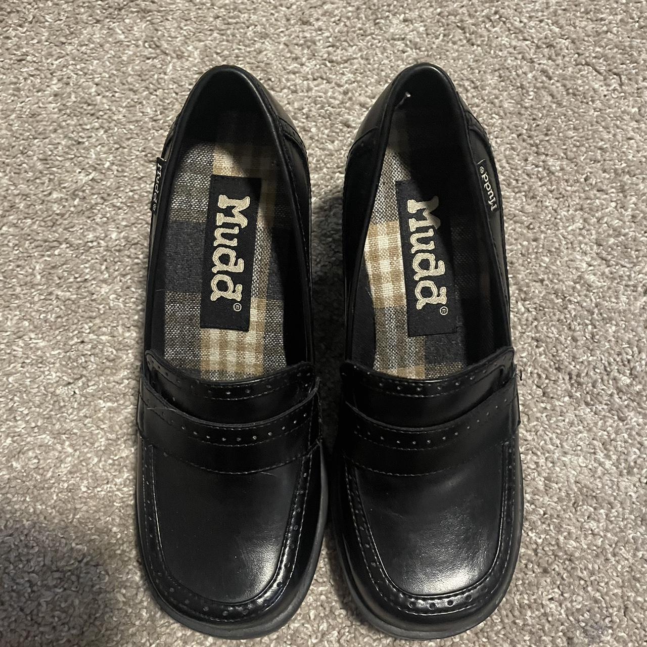 Black leather Mudd platform loafers #y2k... | Depop