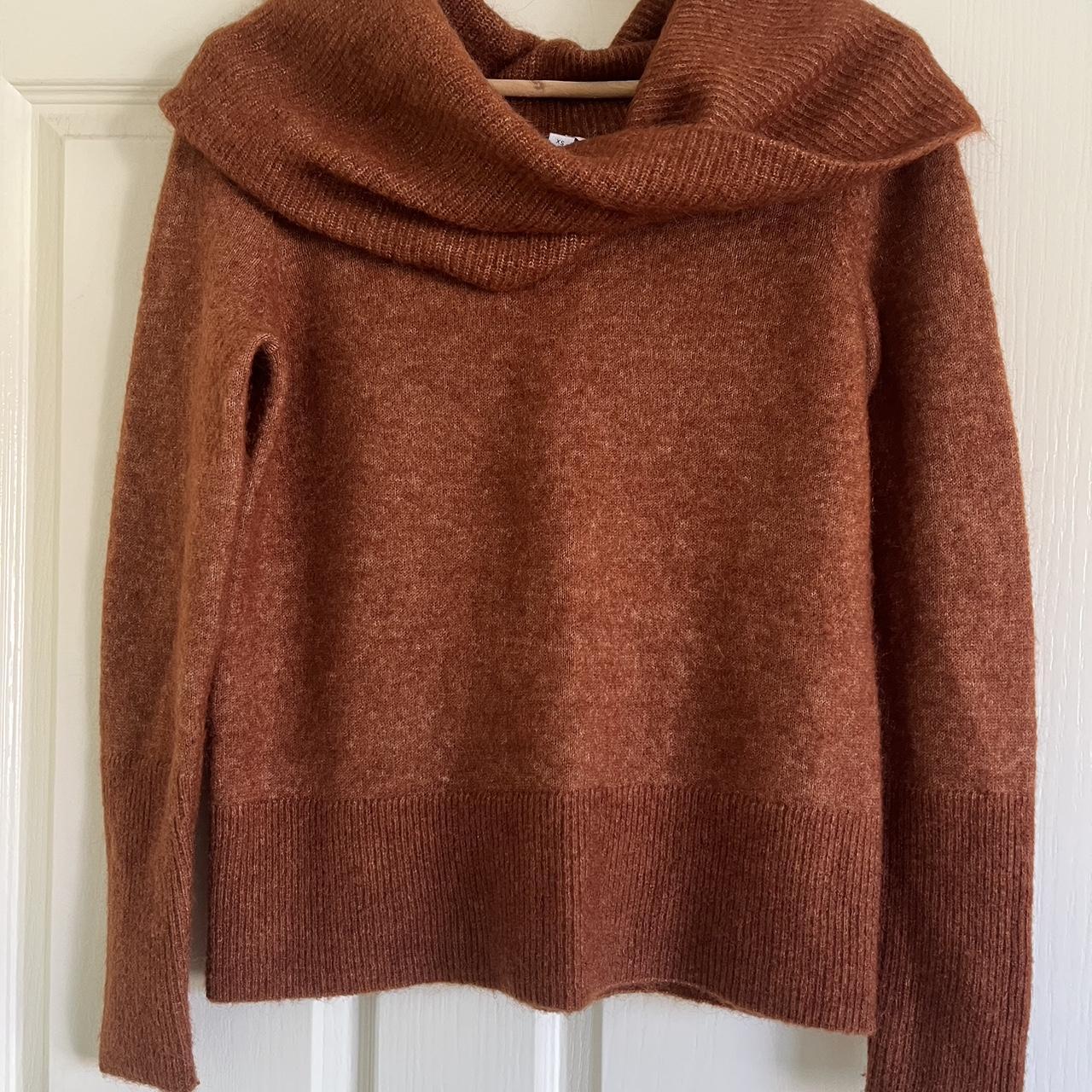 burnt orange off the shoulder witchery sweater 🎀... - Depop