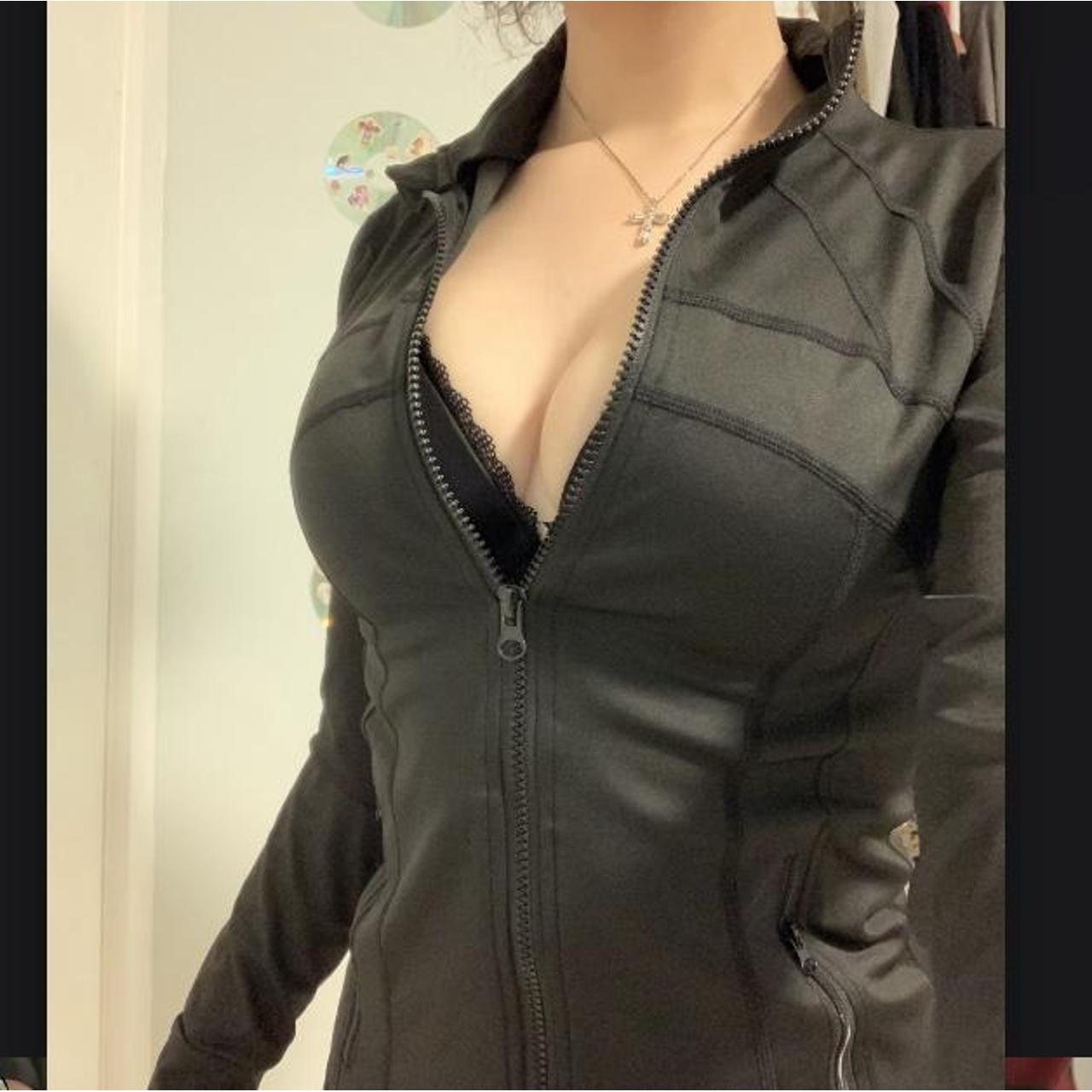black bbl jacket gym thumb sleeve hole excentuating... - Depop