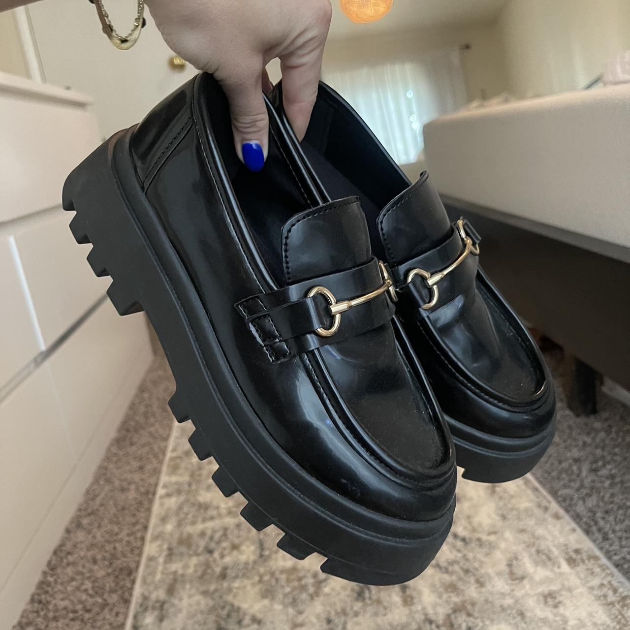 Black platform loafers #businesscasual #work... - Depop