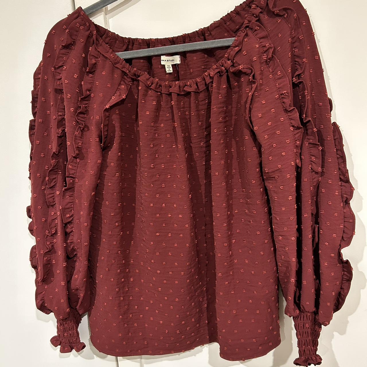 Red ruffle blouse - Depop