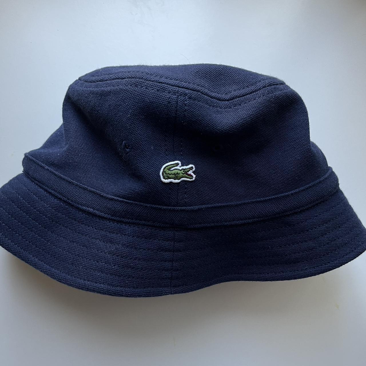 Navy blue LACOSTE piqué knit bucket hat Adorable for... - Depop