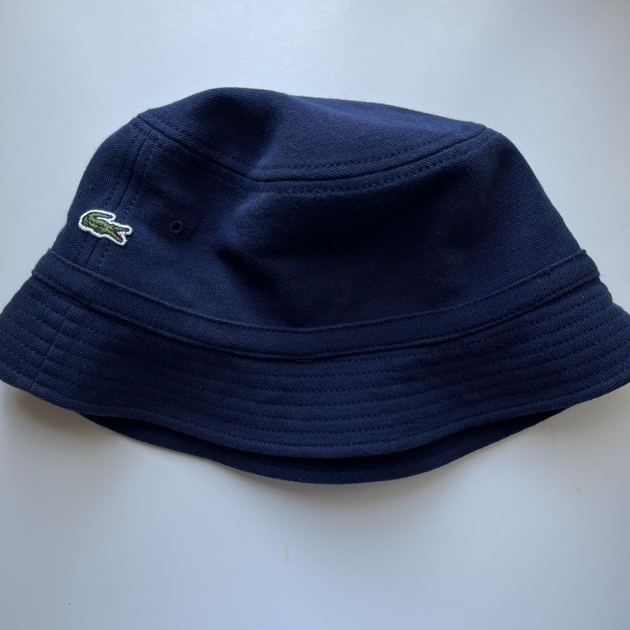 Navy blue LACOSTE piqué knit bucket hat Adorable for... - Depop