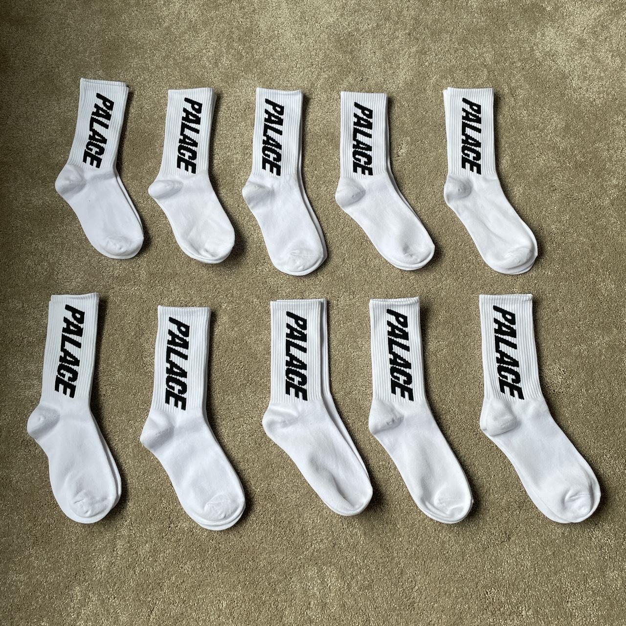 Palace one size fits all white socks 7x pairs in... - Depop