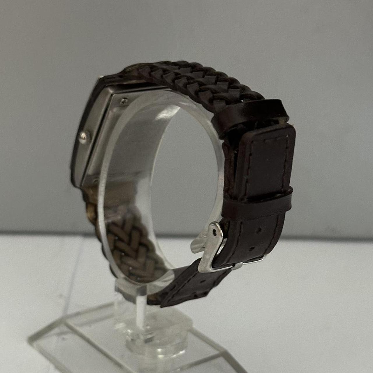 Women’s ‘H’ Brown Plaited Leather Watch This... - Depop